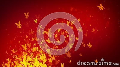 Yen Symbols Gold on Red Rising Stock Footage - Video of loop, revenue ...