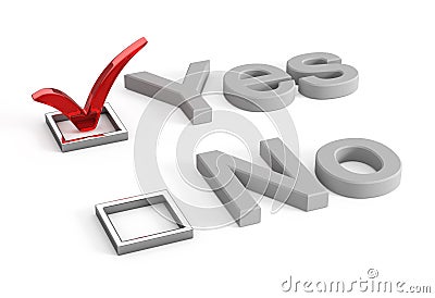 Yes And No Check Boxes With Check Mark In The Yes Stock Image - Image ...
