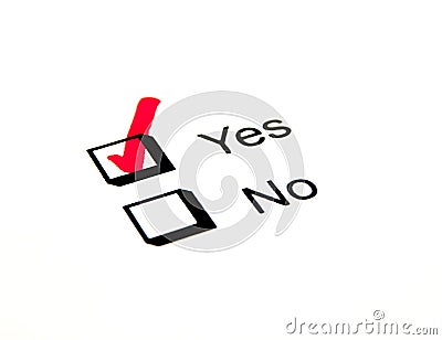 Yes Tick Box Royalty Free Stock Photography - Image: 19144157