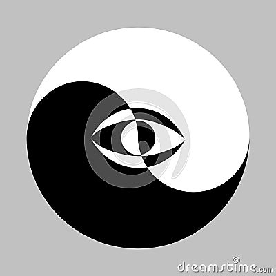 Yin Yang Symbol And Eye. Cartoon Vector | CartoonDealer.com #105641061
