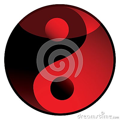 Ying Yang Shadow Red Stock Photography - Image: 12587622
