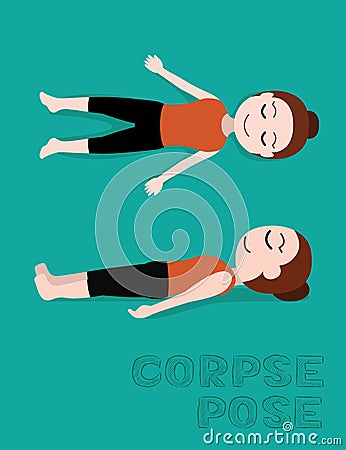 Yoga Corpse Pose Cartoon Vector Illustration | CartoonDealer.com #70879526