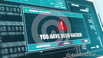 You Have Been Hacked Warning System Security Alert Error On Computer ...
