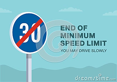 You May Drive Slowly. Close-up Of End Of Minimum Speed Limit Sign ...