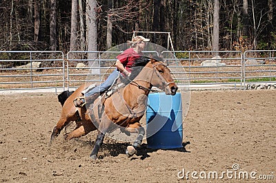 Young Blonde Woman Barrel Racing Stock Photography - Image: 19232992