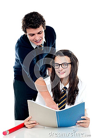 Young Boy Helping His Friend And Guiding Stock Photo | CartoonDealer ...