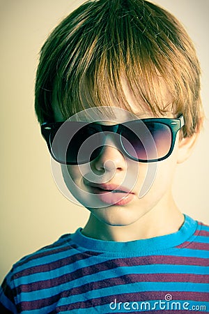 Young Boy With Shades Royalty-Free Stock Photography | CartoonDealer ...