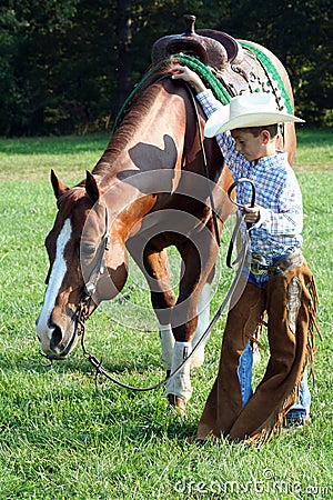 Young Cowboy And Horse Royalty-Free Stock Image | CartoonDealer.com ...
