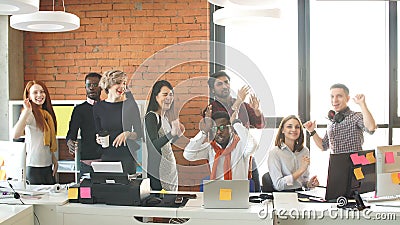 Young Diverse Business People are Having Party at Workplace. Stock ...