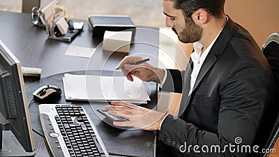 Young Elegant Man Accounting Finance Stock Video - Video of horizontal ...