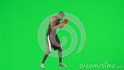 Young Ethnic Man Boxing Against Green Screen Footage Stock Video ...