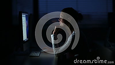 Young Female Student in a Computer Classroom Stock Video - Video of ...