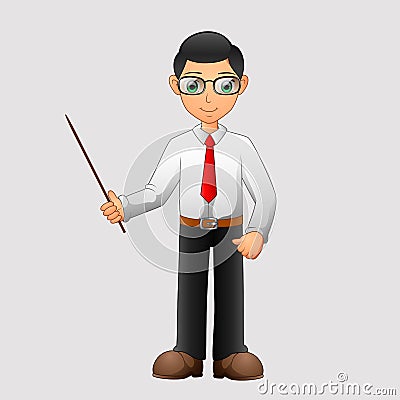 Young Friendly Teacher Cartoon Vector | CartoonDealer.com #93934145