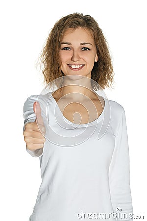 Young Girl Smiling, Thumbs-up Royalty-Free Stock Photography ...
