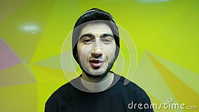 Young Handsome Man Giving an Interview on Camera Stock Video - Video of ...