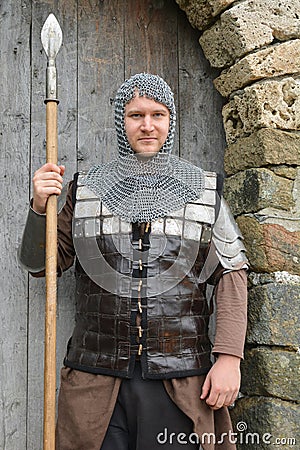 Young Knight On Guard At Castle`s Gate Stock Image | CartoonDealer.com ...