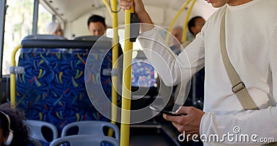 Male Commuter Using Laptop While Travelling In Bus 4k Stock Footage ...