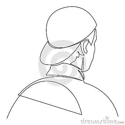 Young Man In A Cap One Continuous Line Drawing. Guy Wearing Cap ...