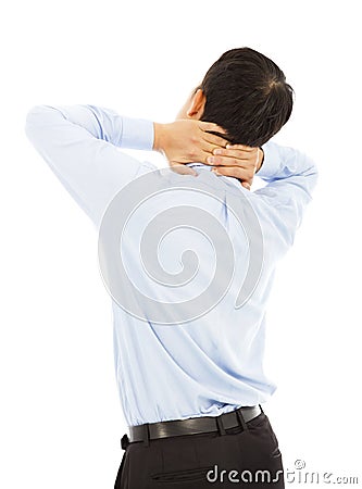 Young Man Holding Hands On Neck Stock Photography | CartoonDealer.com ...