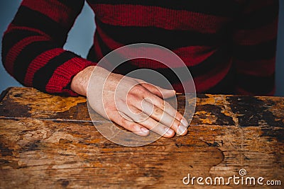 Young Man Resting His Hand On A Table Stock Photography | CartoonDealer ...