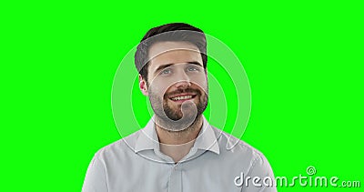 Young Man Standing Against Green Screen Stock Footage - Video of ...