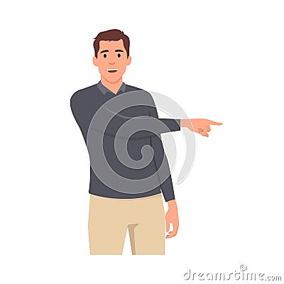 Young Man Standing Looking At Camera And Pointing With Two Hands And ...