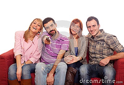 Young People On Sofa Royalty-Free Stock Image | CartoonDealer.com #18579502