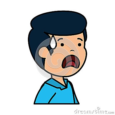 Young Sad Man Sweating Character Vector Illustration | CartoonDealer ...