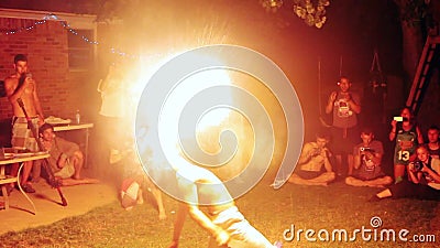 Young South Asian Man Performing a Fire Show. Stock Video - Video of ...