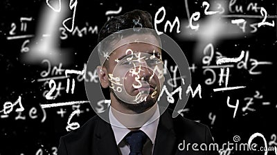 Young Thoughtful Attractive Mathematician Dressed in Suit Studying ...