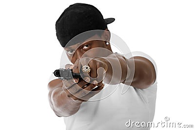 Young Thug With A Gun Stock Photo | CartoonDealer.com #24508488