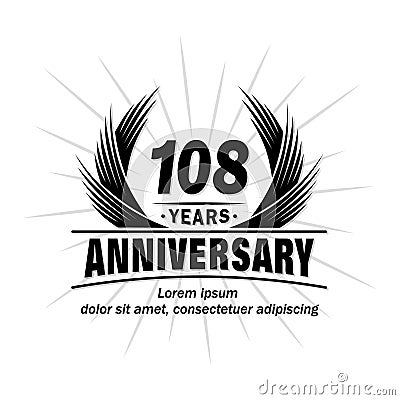 108 Years Anniversary. Elegant Anniversary Design. 108th Years Logo ...