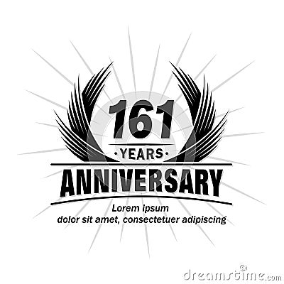 161 Years Anniversary. Elegant Anniversary Design. 161st Years Logo ...
