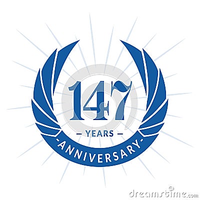 147 Years Anniversary Design Template. Elegant Anniversary Logo Design ...
