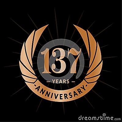 137 Years Anniversary Design Template. Elegant Anniversary Logo Design ...