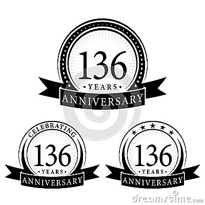 136 Years Anniversary Celebration Logotype. 136th Anniversary Logo ...