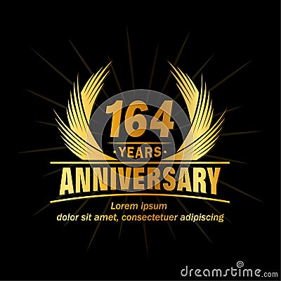 164 Years Anniversary. Elegant Anniversary Design. 164th Years Logo ...