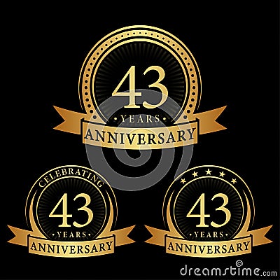 43 Years Anniversary Celebration Logotype. 43rd Anniversary Logo ...