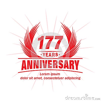 177 Years Anniversary. Elegant Anniversary Design. 177th Years Logo ...