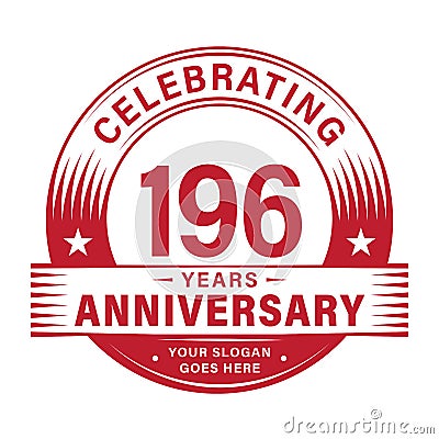 196 Years Anniversary Celebration Design Template. 196th Logo Vector ...