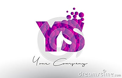 YS Y S Dots Letter Logo With Purple Bubbles Texture. Cartoon Vector ...