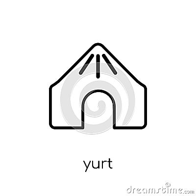 Yurt Icon. Trendy Modern Flat Linear Vector Yurt Icon On White B ...