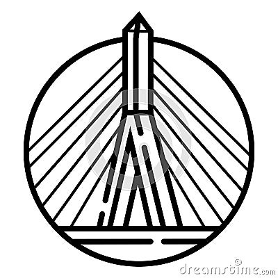 Zakim Bridge Icon Vector Royalty-Free Cartoon | CartoonDealer.com ...
