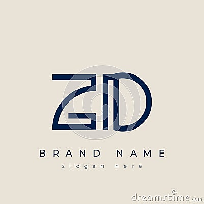 ZD Alphabet Letter Icon Logo Cartoon Vector | CartoonDealer.com #355997843