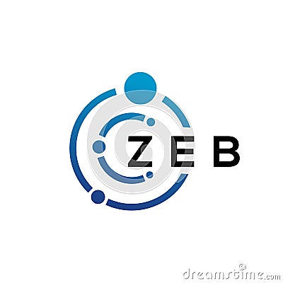 ZEB Letter Technology Logo Design On White Background. ZEB Creative ...