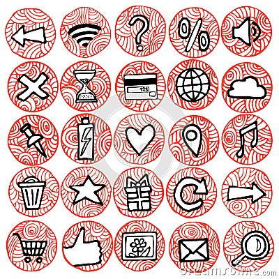Zentangle Icons Set Hand Vector | CartoonDealer.com #67150319