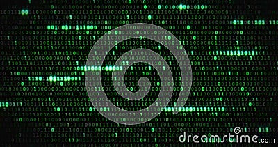 Zero And One Green Binary Digital Code, Computer Generated Seamless Loop Abstract Motion ...