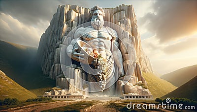 Zeus Of The Cliff: Marble Masterpiece With A Cornucopia Of Nature Stock ...
