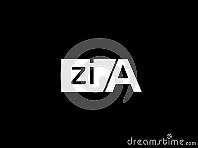 ZIA Logo And Graphics Design Vector Art, Icons Isolated On Black ...