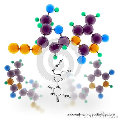 Zidovudine (Azidothymidine, Retrovir) Molecule Structure Stock Photo ...